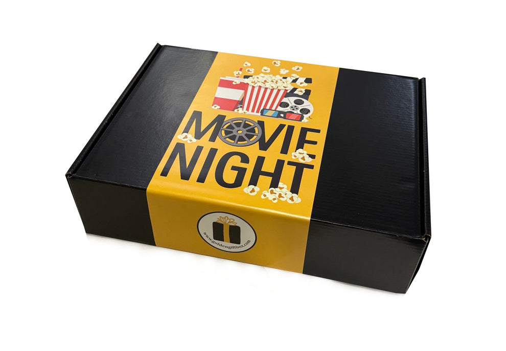 Deluxe Movie Night Gift Box – Popcorn, Candy & Snack Gift Set – Golden ...